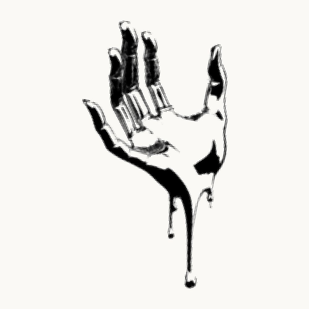 Melting hand halftone design | Premium Photo Illustration - rawpixel