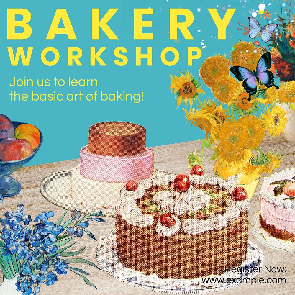 Bakery workshop Instagram post template, | Free Photo - rawpixel