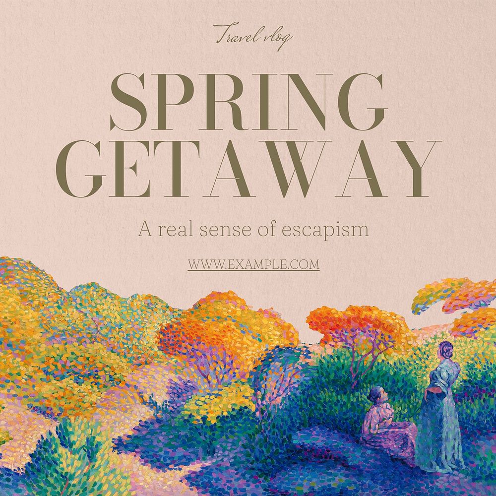 Spring getaway Instagram post template | Free Photo - rawpixel