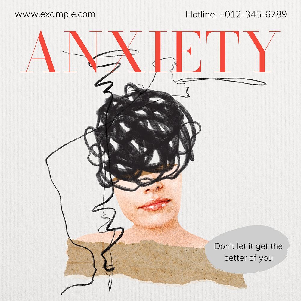 Anxiety hotline Instagram post template | Free Photo - rawpixel