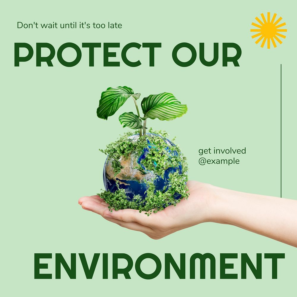 Protect our environment post template, | Free Photo - rawpixel