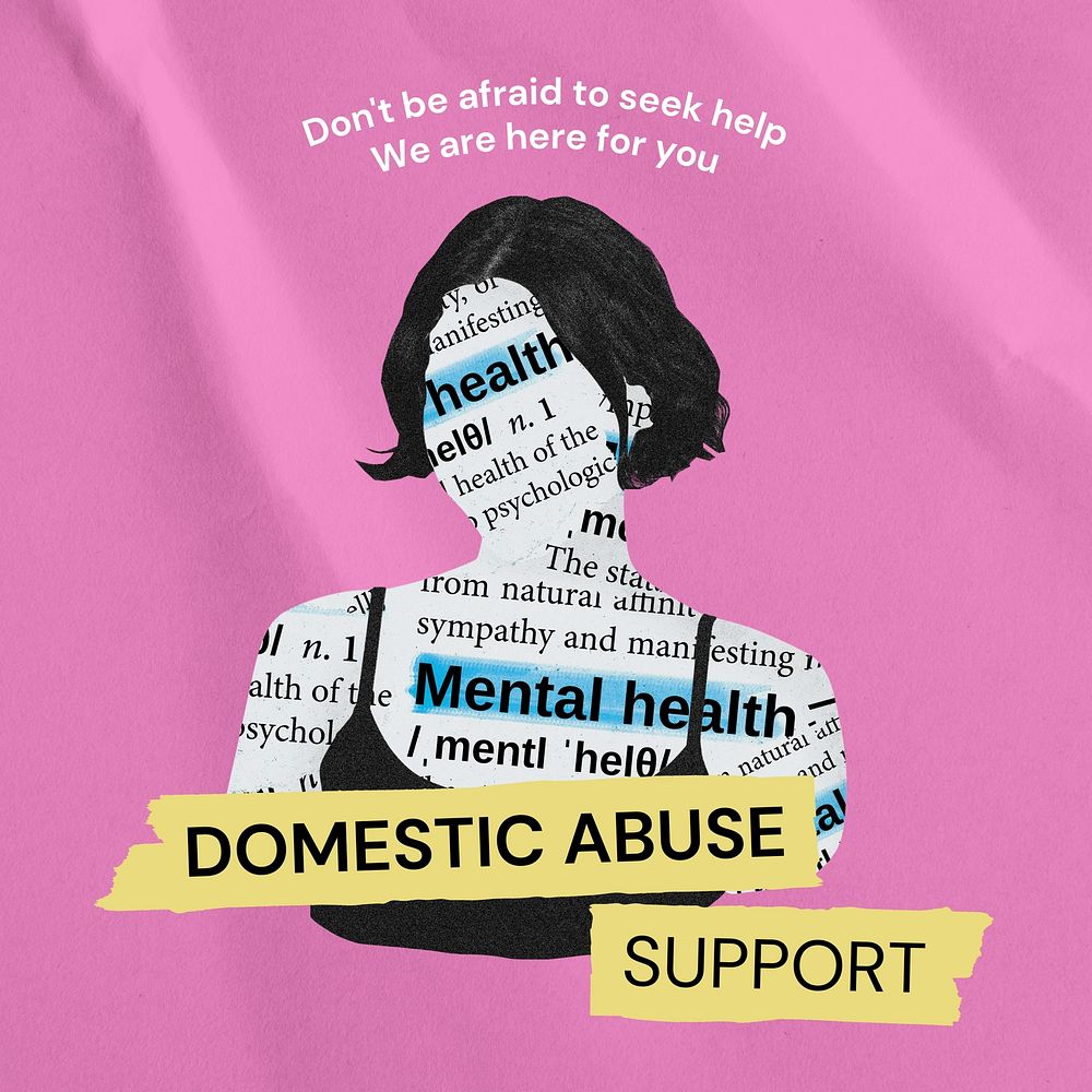 Domestic abuse support post template, | Free Photo - rawpixel