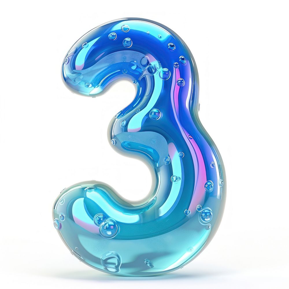 Number 3 symbol number turquoise. | Free Photo Illustration - rawpixel