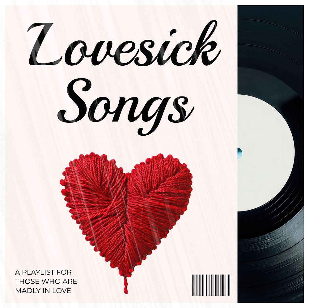 Lovesick songs cover template | Free Photo - rawpixel