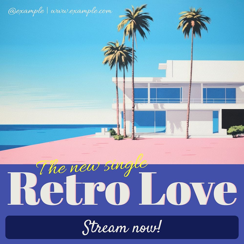 80s music single cover template | Free Photo - rawpixel