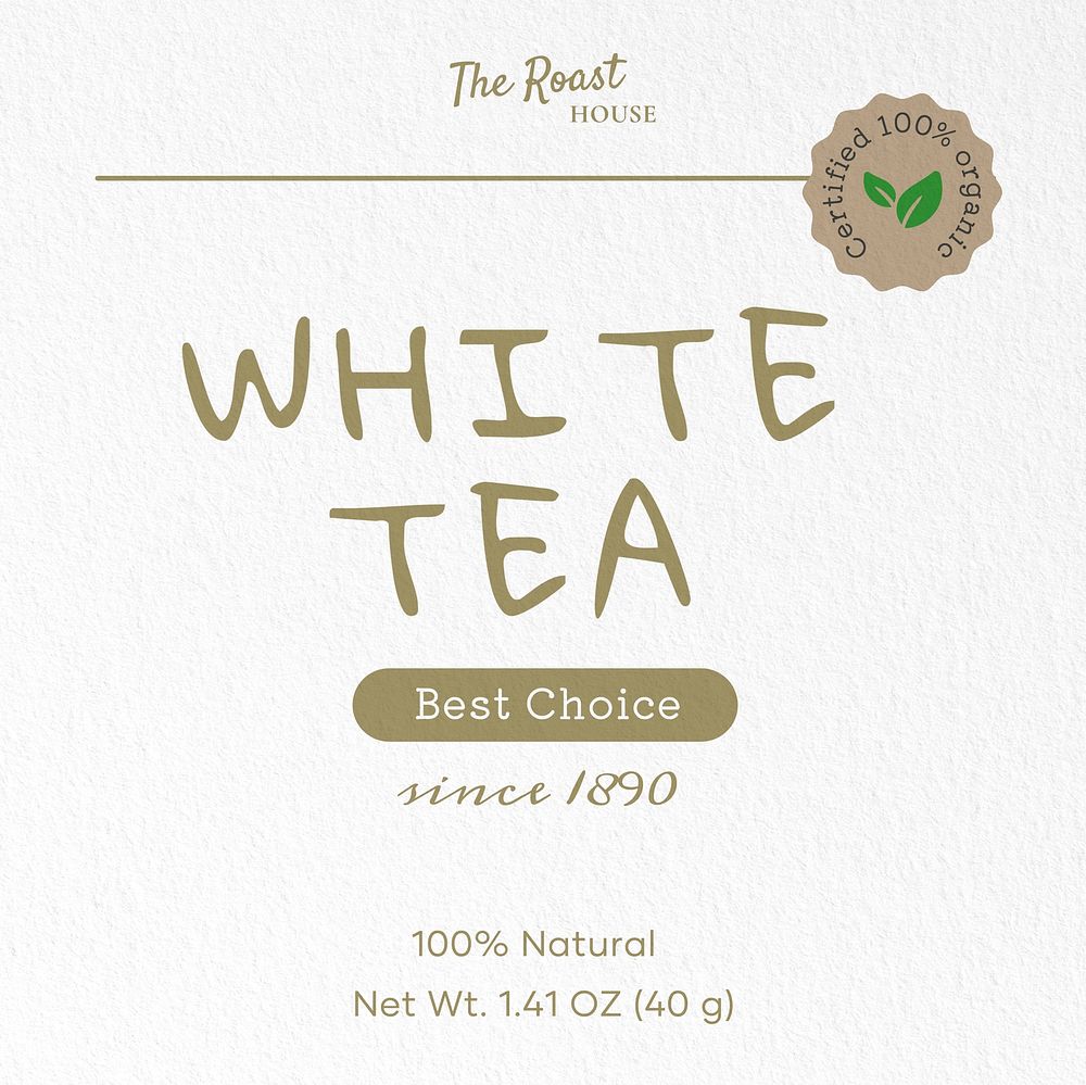 White tea label template | Free Photo - rawpixel