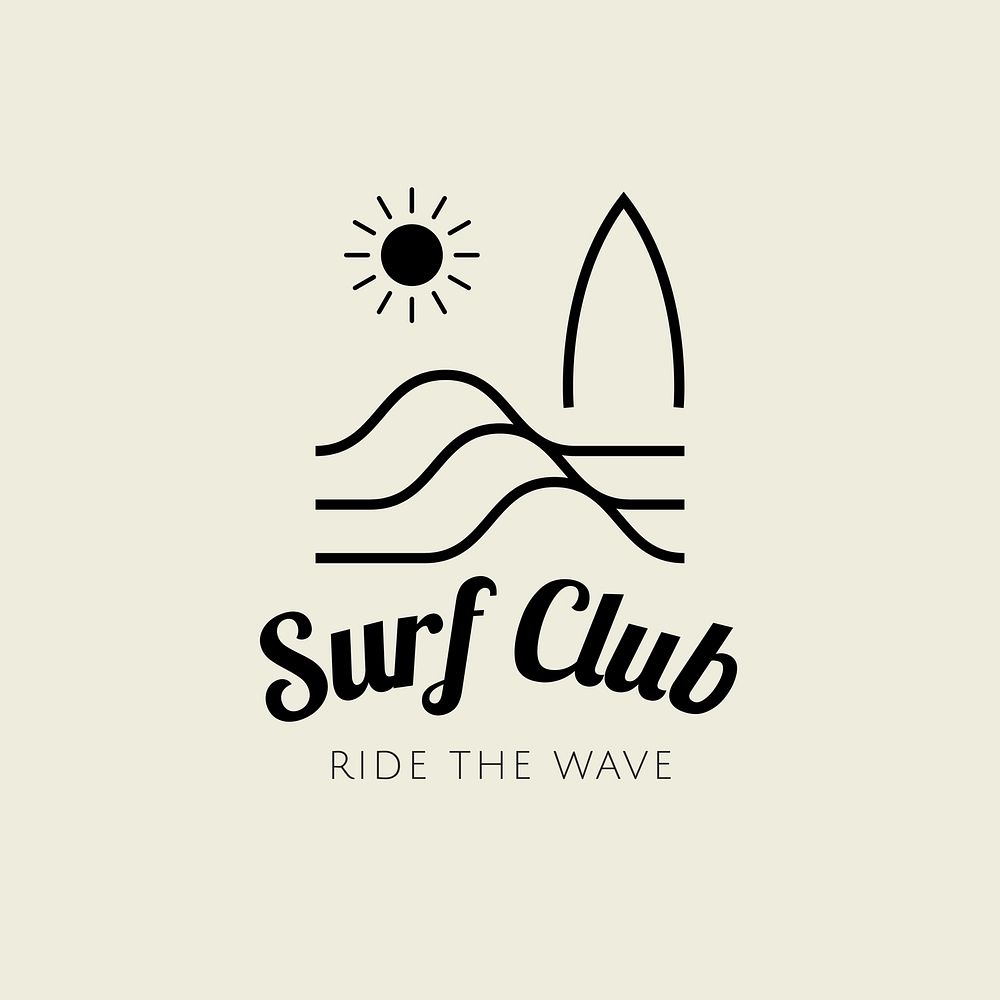 Surfing club logo aesthetic business | Free Photo - rawpixel