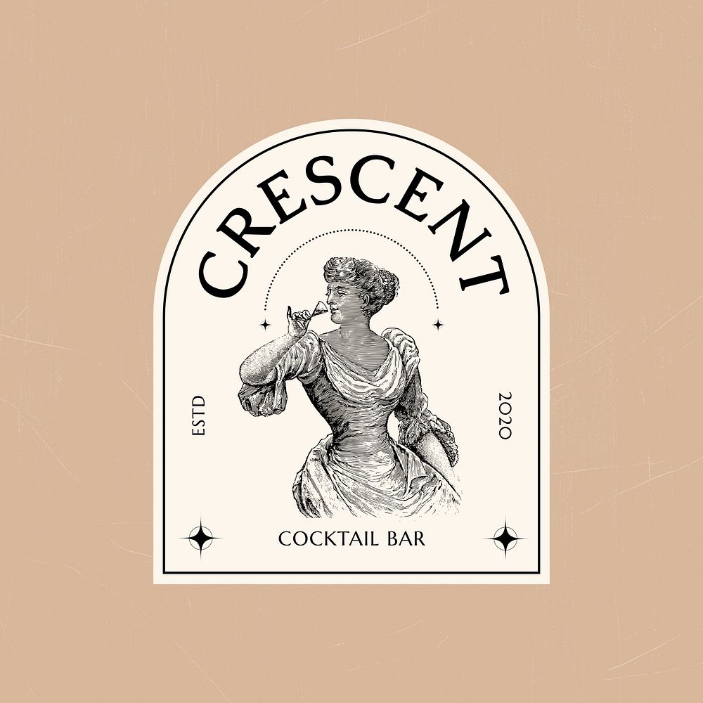 Vintage cocktail bar logo template | Free Photo - rawpixel