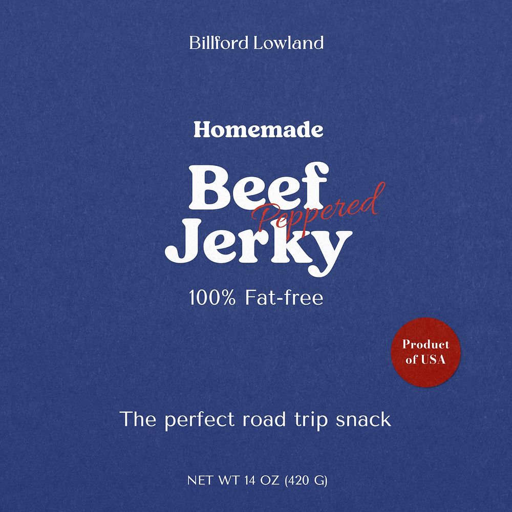 Beef jerky label template, editable | Free Photo - rawpixel