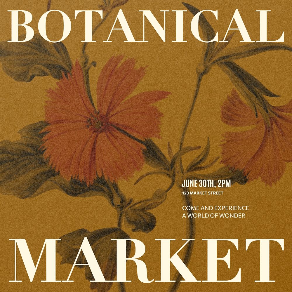 Botanical market Instagram post template | Free Photo - rawpixel