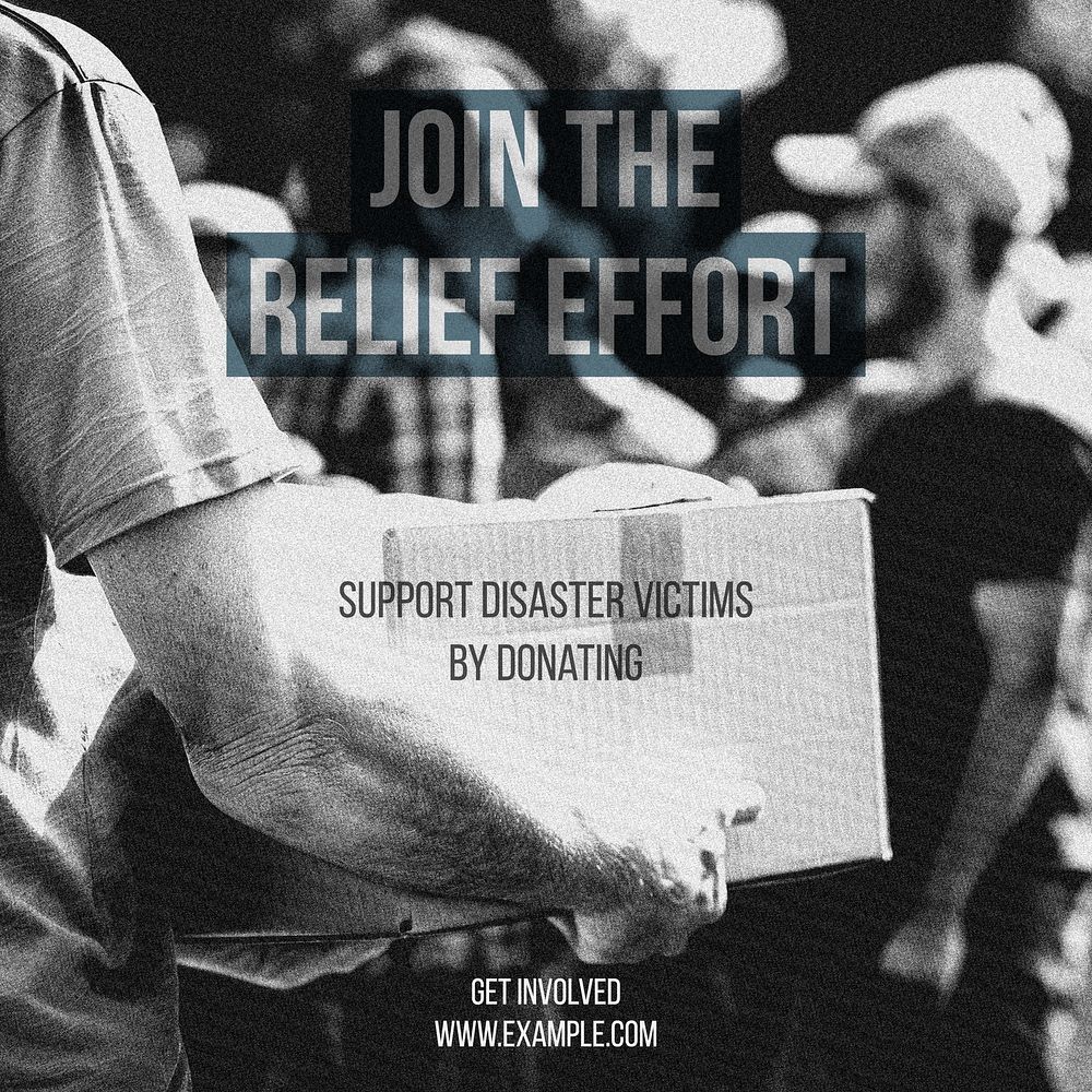 Disaster relief Instagram post template | Free Photo - rawpixel