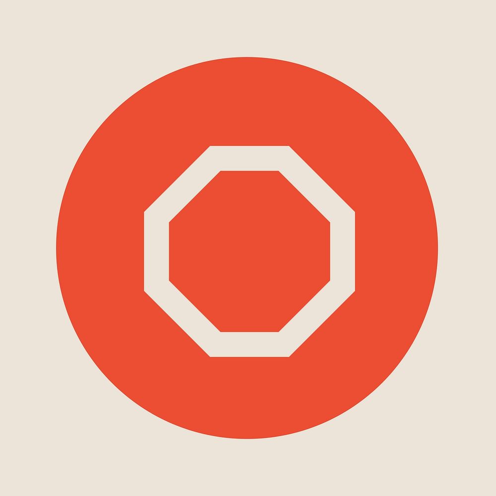 Red octagonal geometric shape IG | Free Photo Illustration - rawpixel