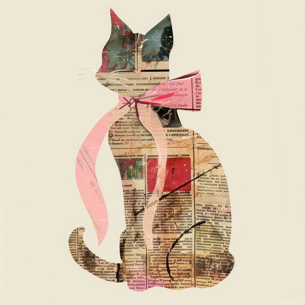Ephemera paper cat art animal | Free Photo Illustration - rawpixel