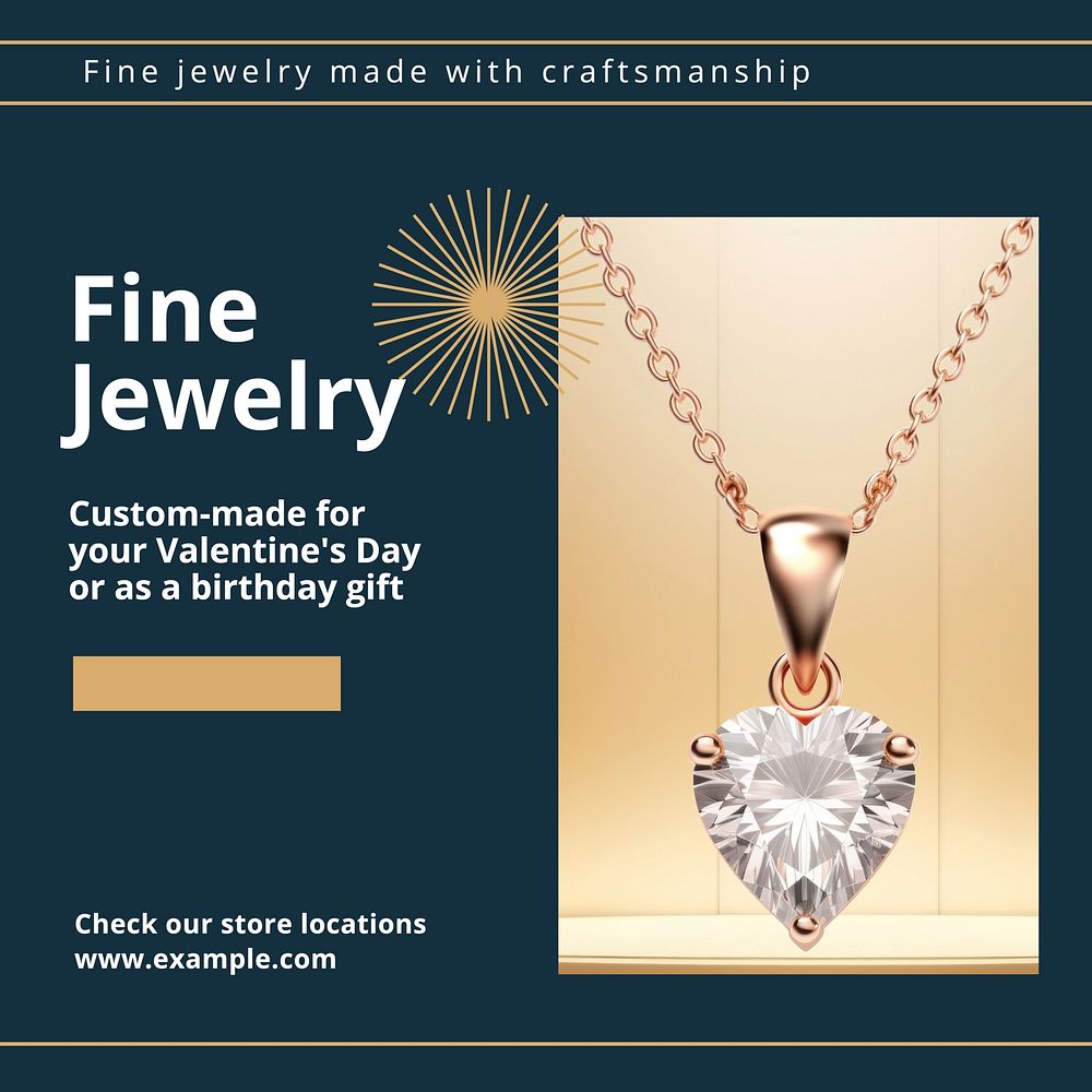 Fine jewelry Facebook post template | Free Photo - rawpixel