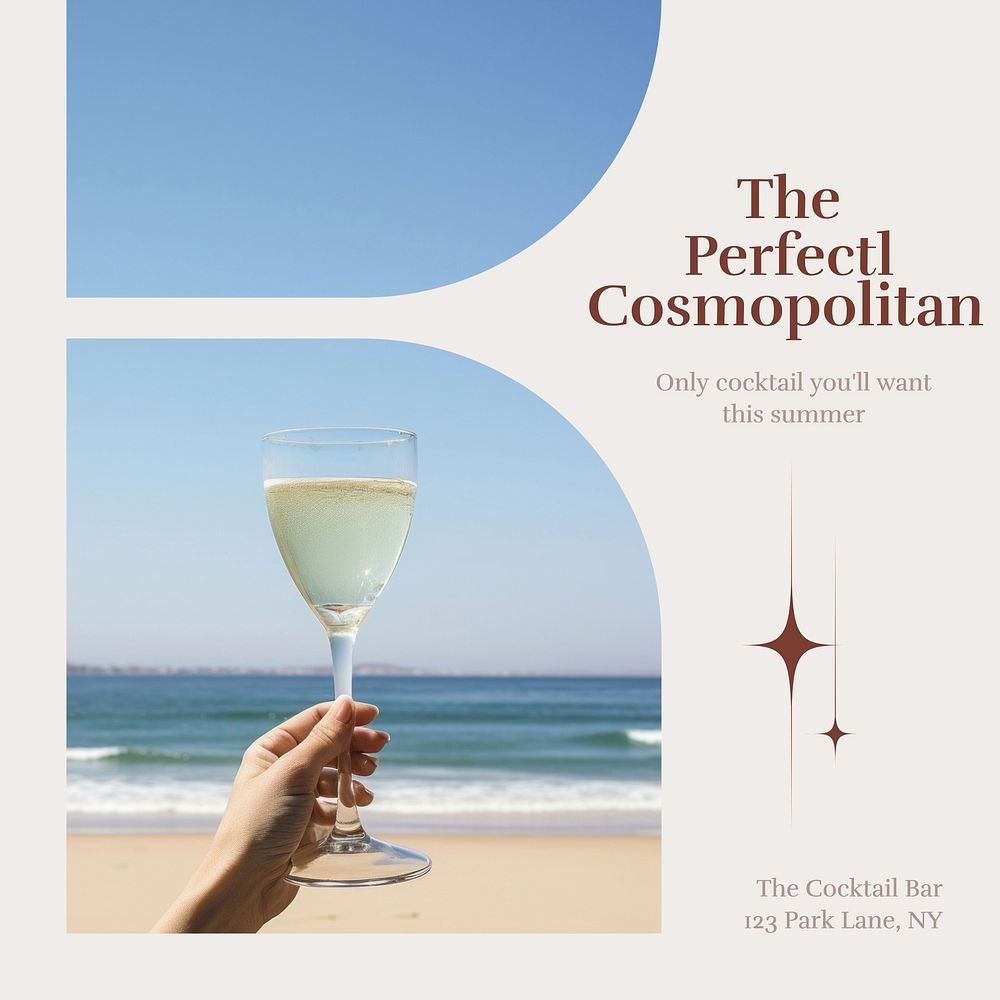 Cosmopolitan cocktail Instagram post template | Free Photo - rawpixel