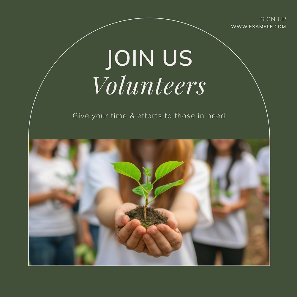 Join us volunteers Instagram post | Free Photo - rawpixel