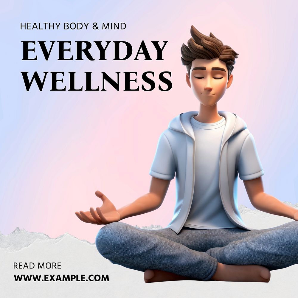 Everyday wellness Facebook post template | Free Photo - rawpixel