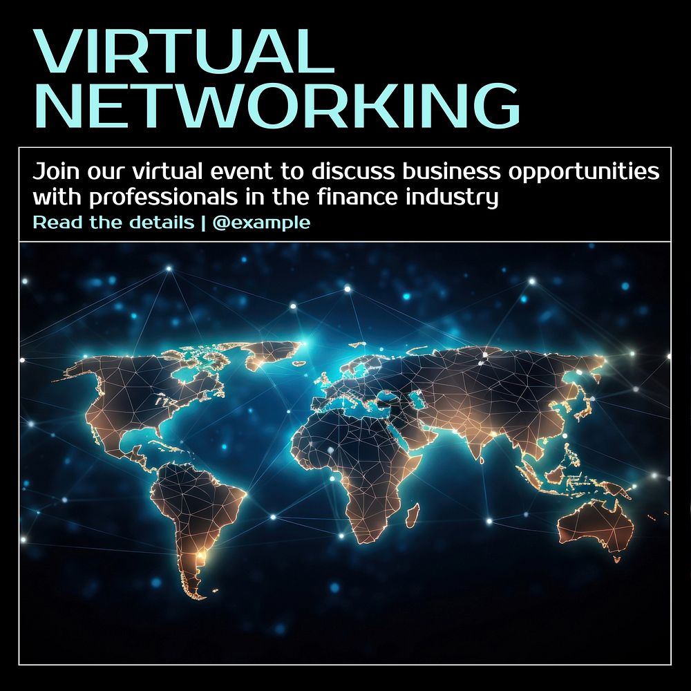 Virtual networking Instagram post template | Free Photo - rawpixel