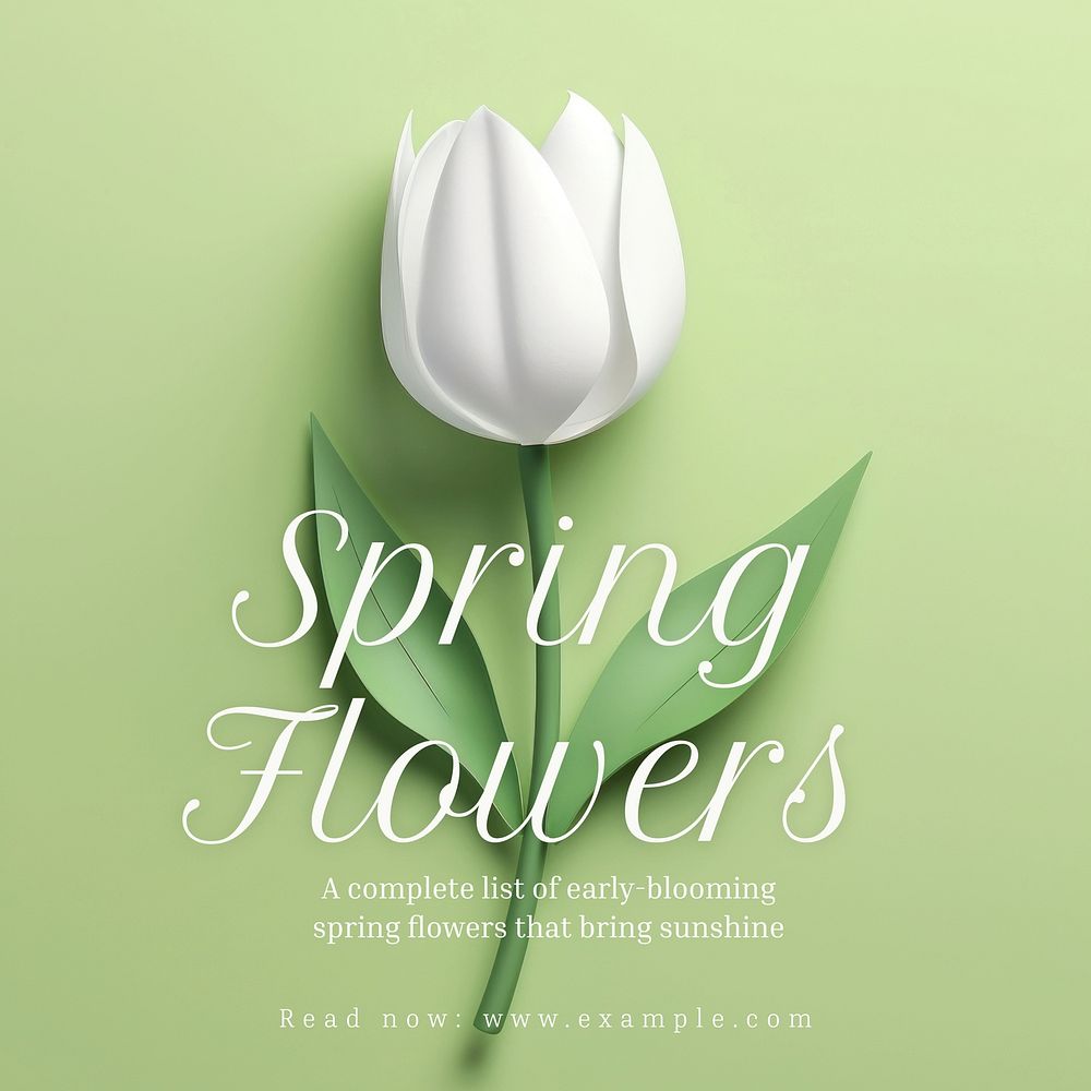 Spring flowers Instagram post template | Free Photo - rawpixel