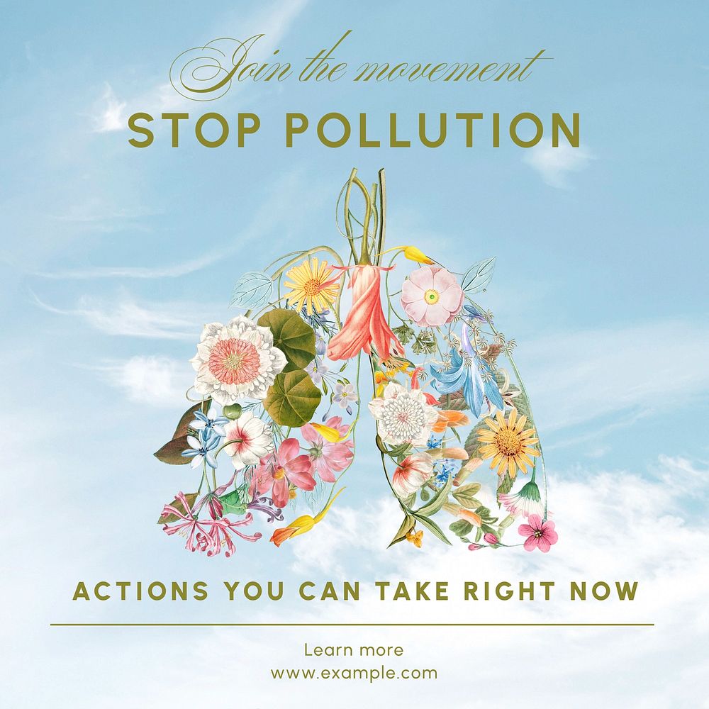 Stop pollution Instagram post template | Free Photo - rawpixel