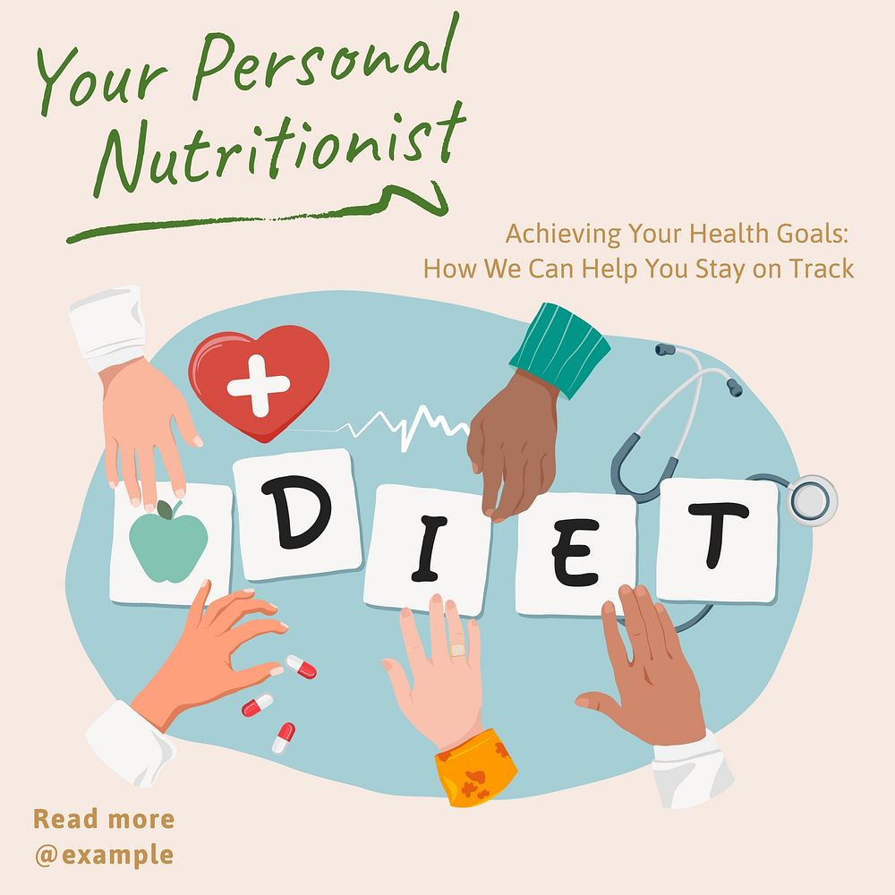 Nutritionist Instagram post template | Free Photo - rawpixel