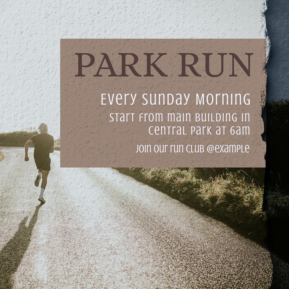 Park run Instagram post template | Free Photo - rawpixel