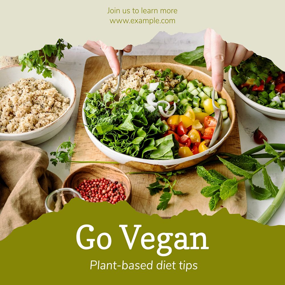 Plant-based vegan diet Instagram post | Free Photo - rawpixel