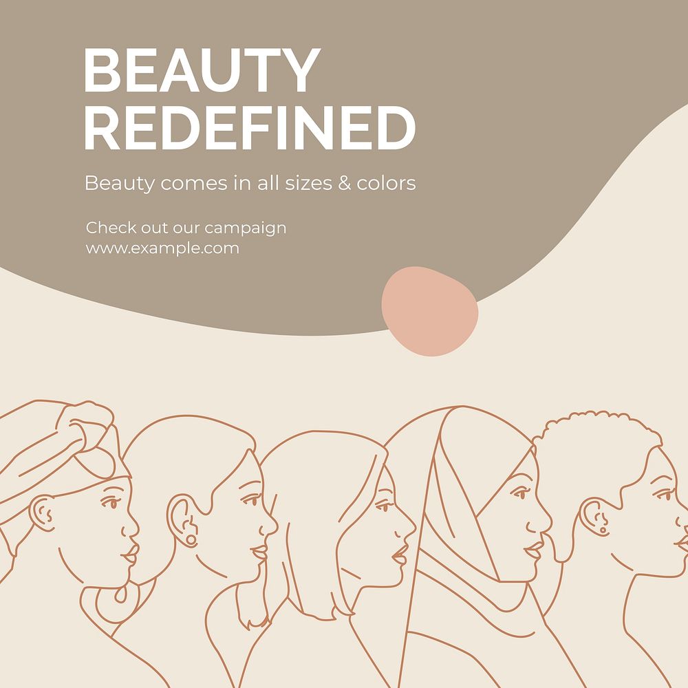 Redefined beauty Facebook post template | Free Photo - rawpixel