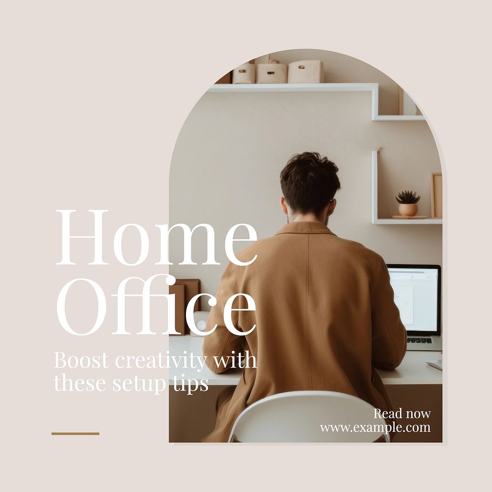 Home office Instagram post template | Free Photo - rawpixel