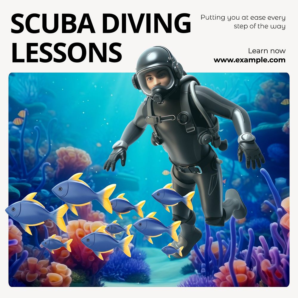 Scuba diving lessons Instagram post | Free Photo - rawpixel