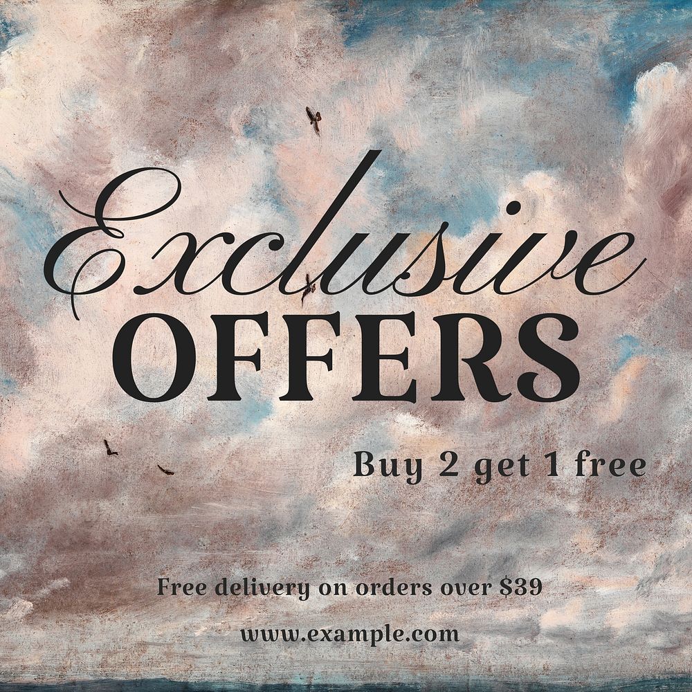 Exclusive offers Instagram post template | Free Photo - rawpixel