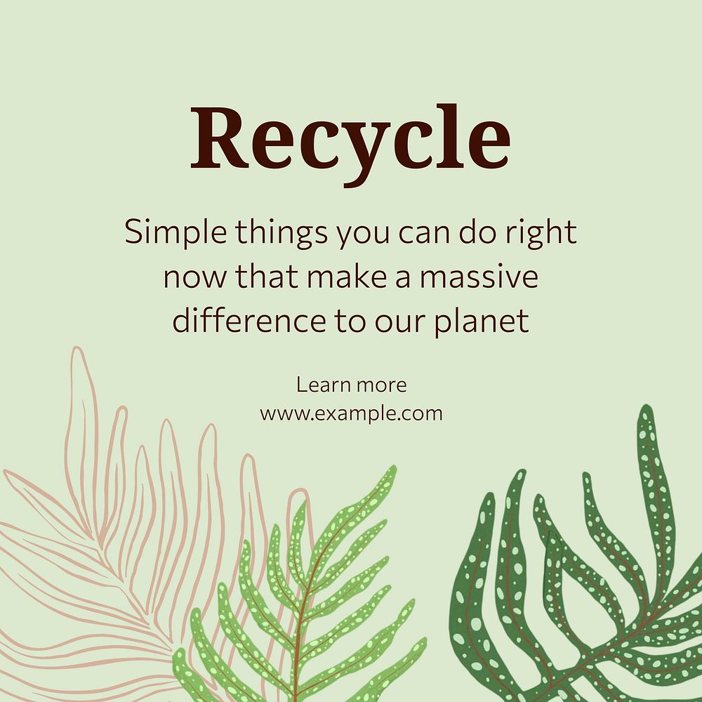 Recycling Instagram post template | Free Photo - rawpixel