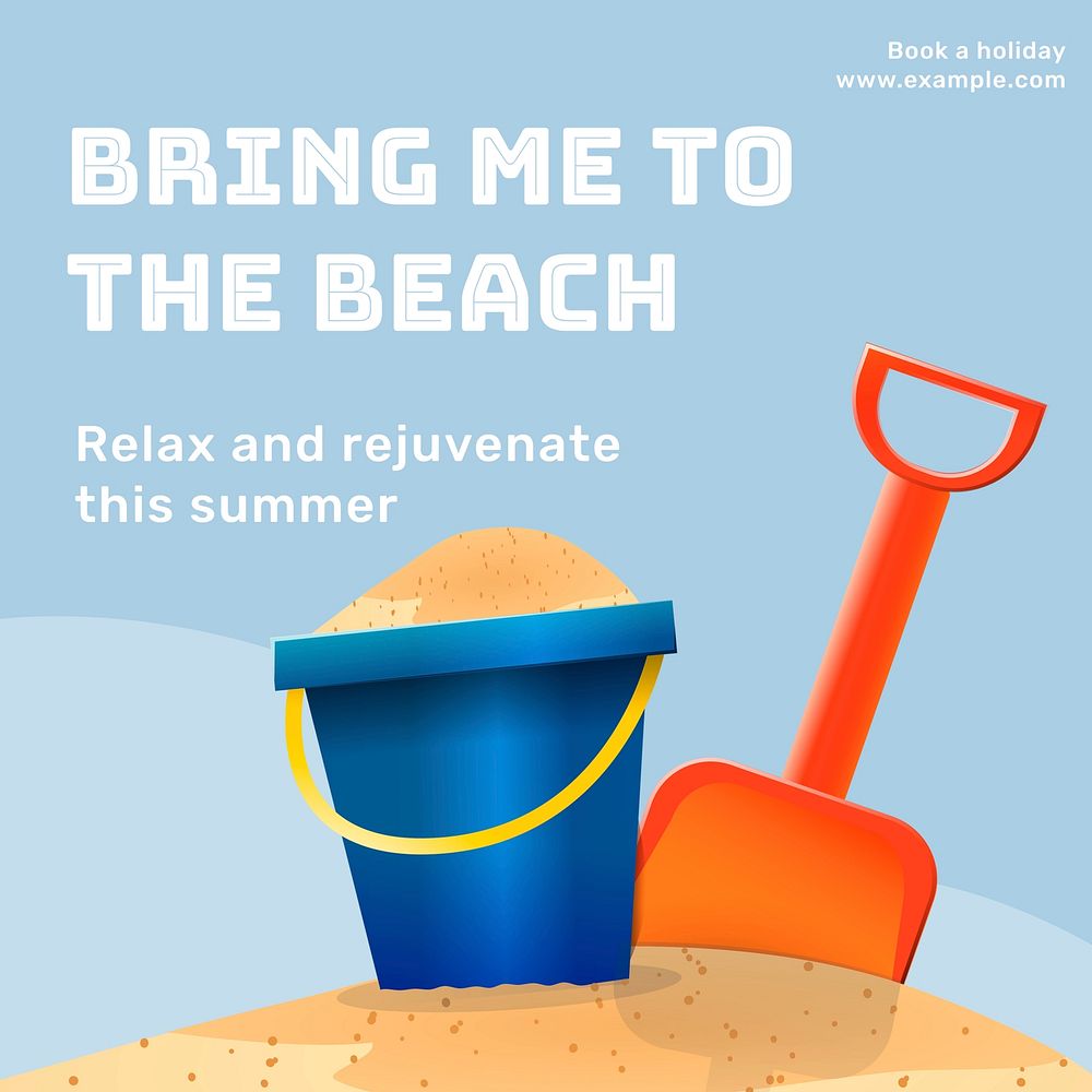 Summer beach Instagram post template | Free Photo - rawpixel