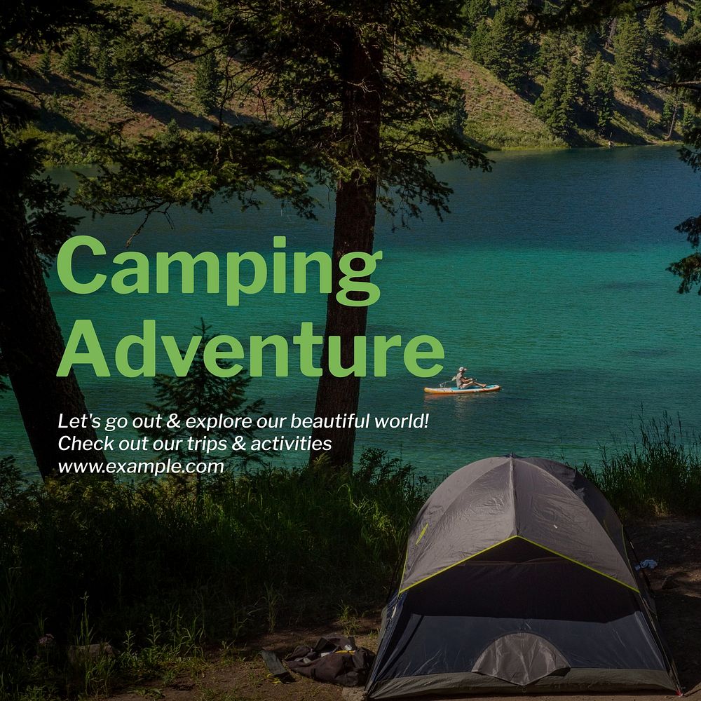 Camping adventure Instagram post template | Free Photo - rawpixel