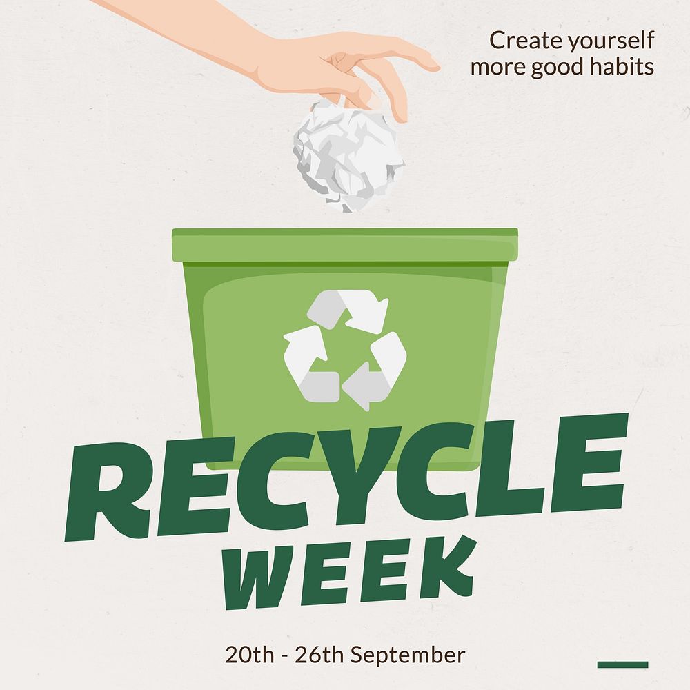 Recycle week Instagram post template | Free Photo - rawpixel