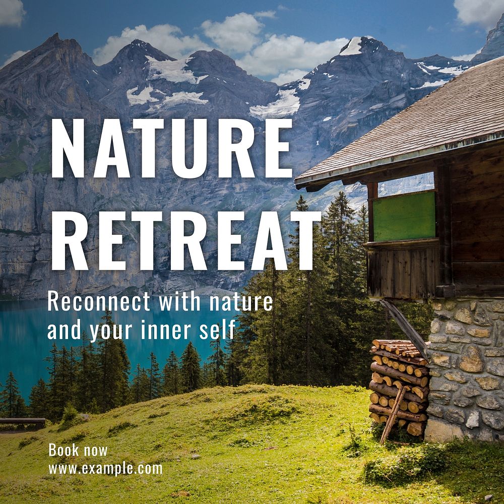Nature retreat Instagram post template | Free Photo - rawpixel