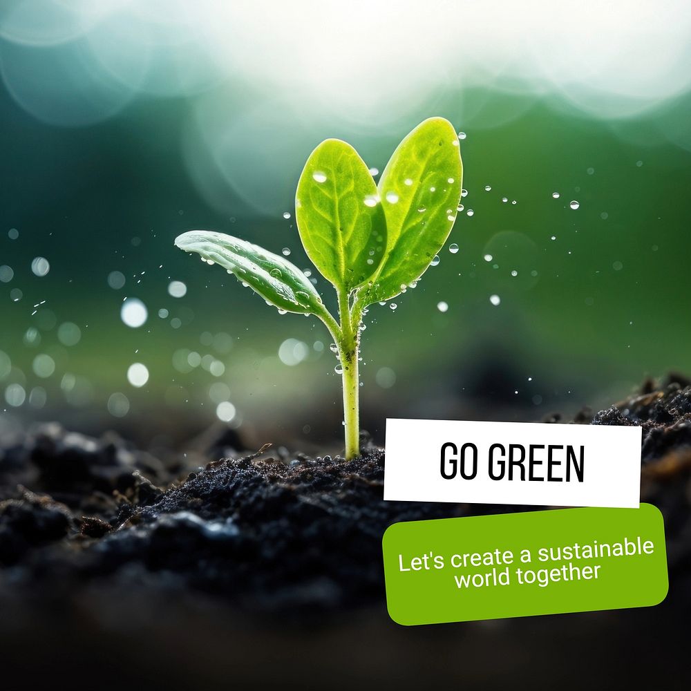Go green Instagram post template | Free Photo - rawpixel