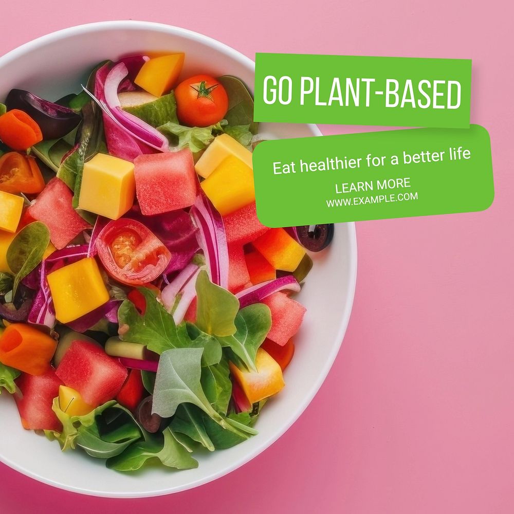 Plant-based diet Instagram post template | Free Photo - rawpixel