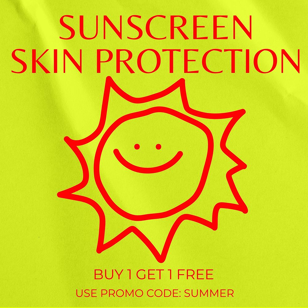 Sunscreen Instagram post template | Free Photo - rawpixel