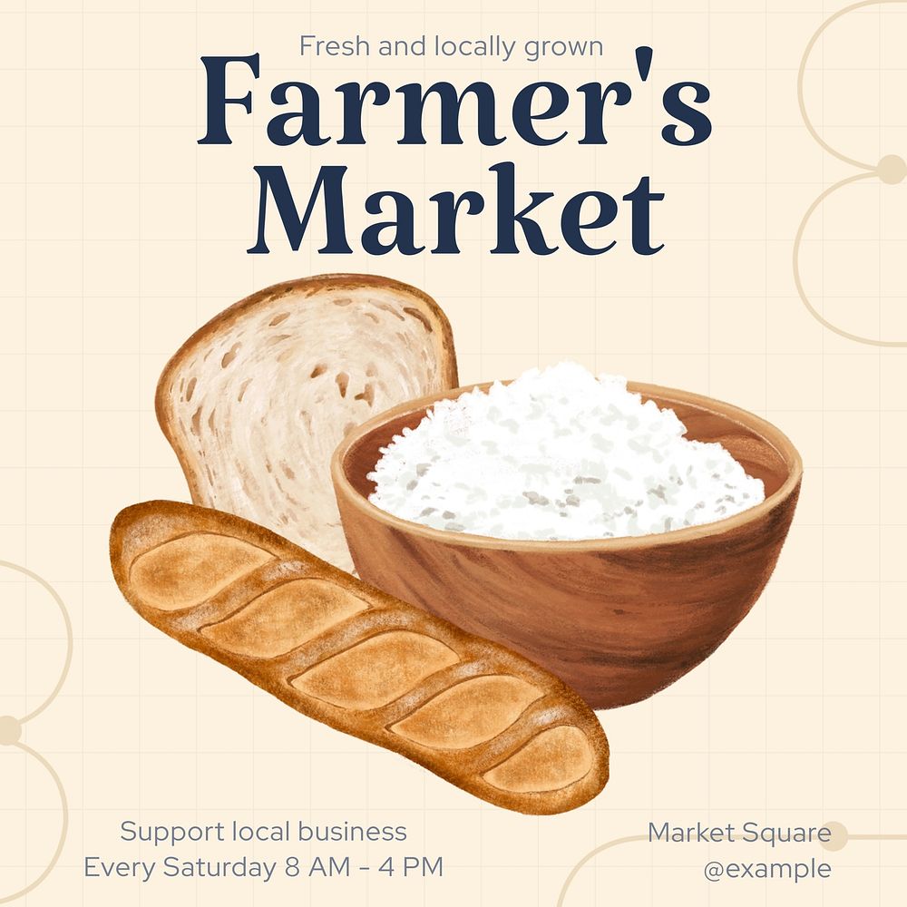 Farmers market Instagram post template | Free Photo - rawpixel