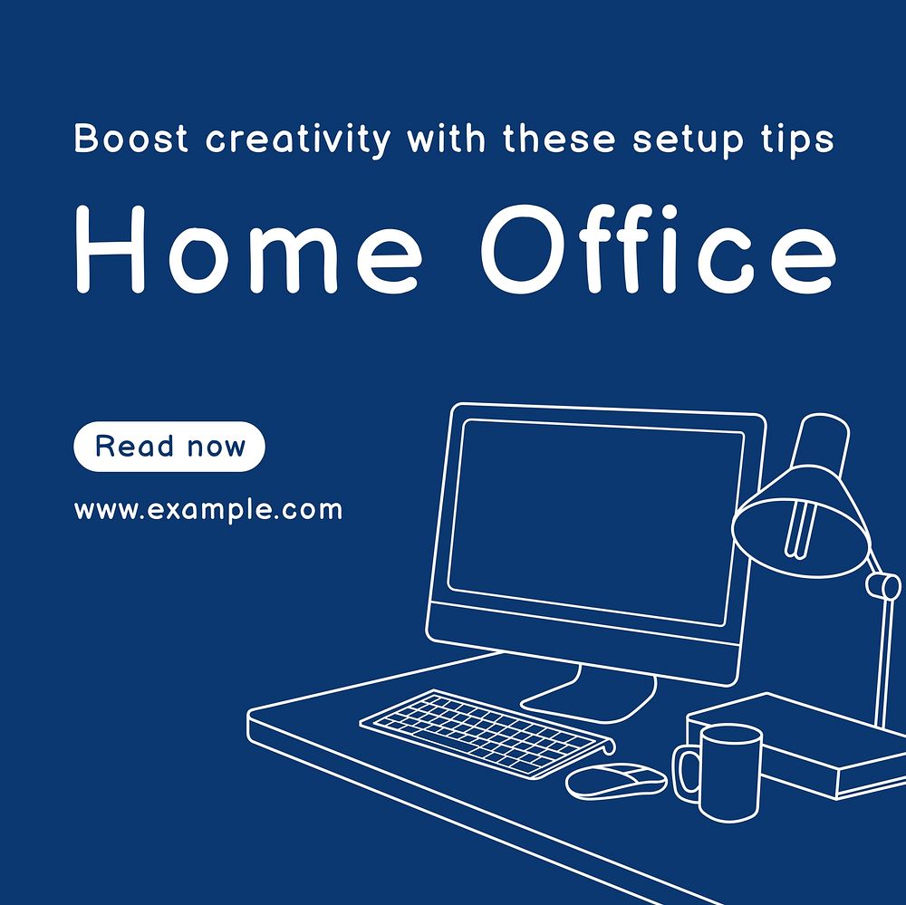 Home office Instagram post template | Free Photo - rawpixel