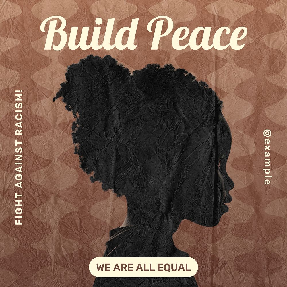 Peace & racism Instagram post | Free Photo - rawpixel