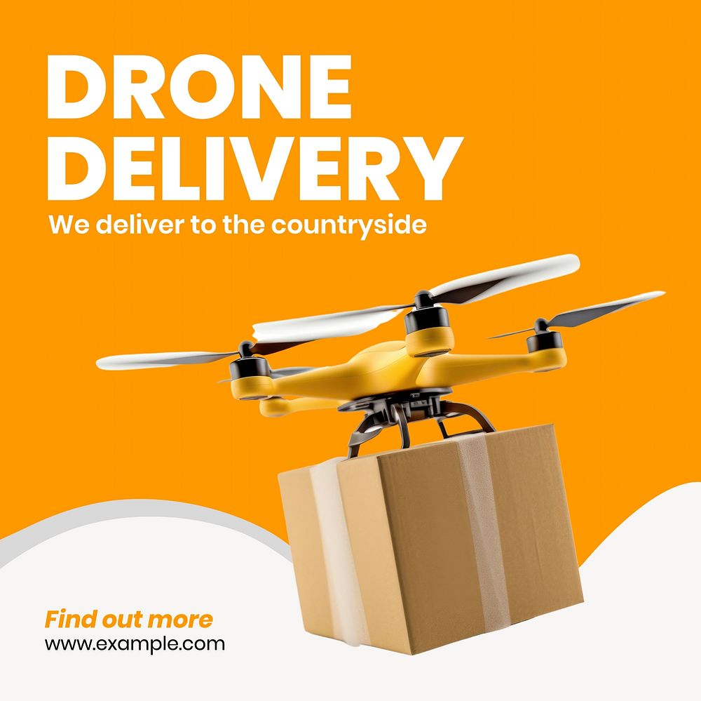 Drone delivery Facebook post template | Free Photo - rawpixel
