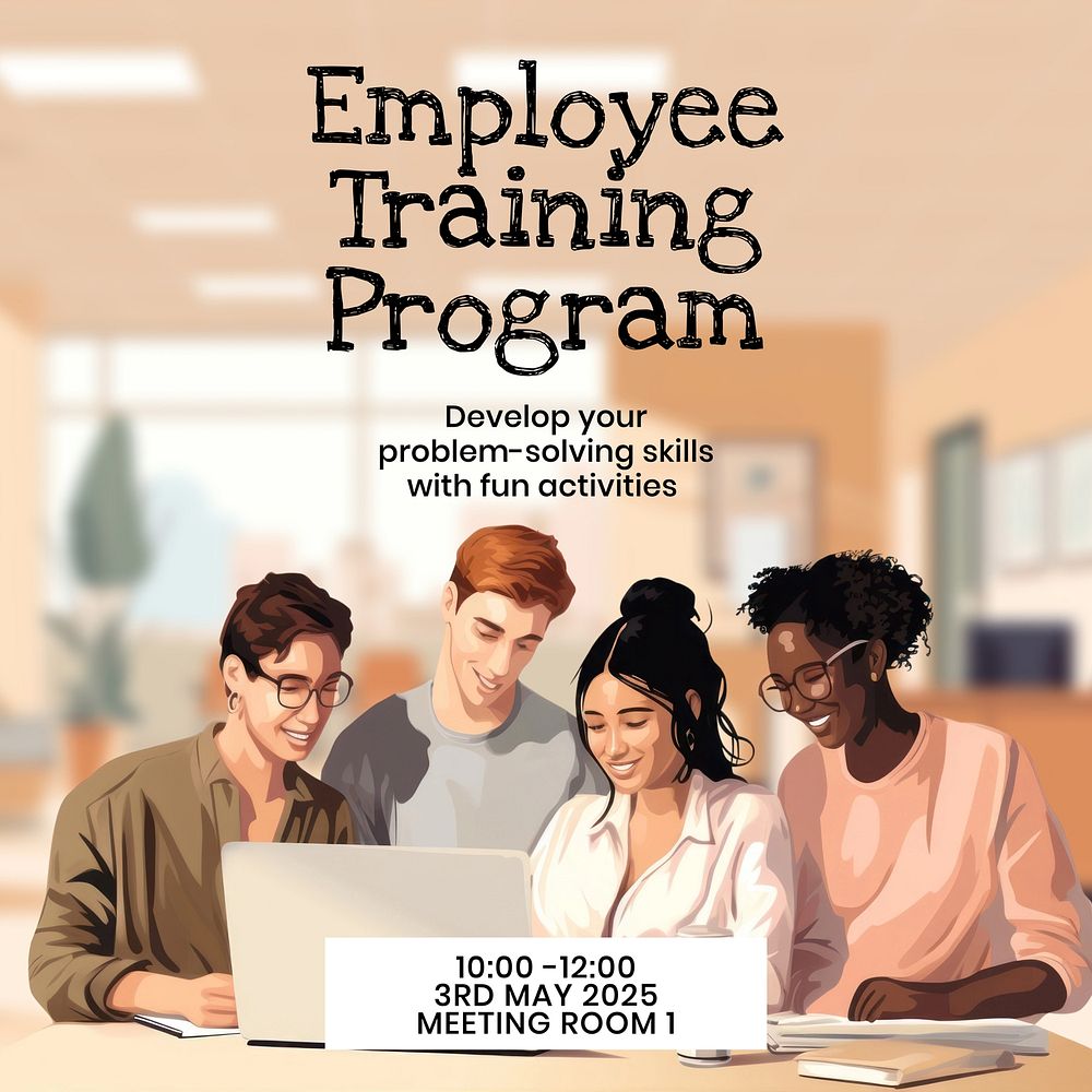 Training program Instagram post template | Free Photo - rawpixel