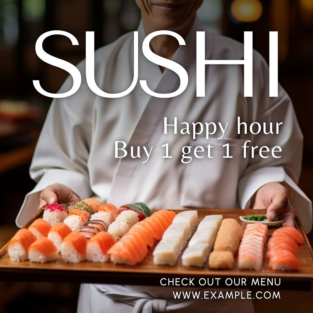 Sushi Instagram post template | Free Photo - rawpixel