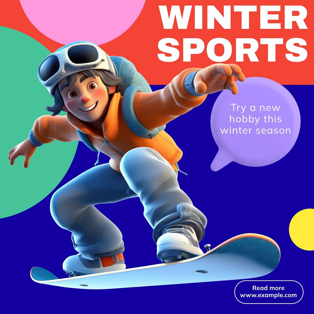 Winter sports Instagram post template | Premium Photo - rawpixel