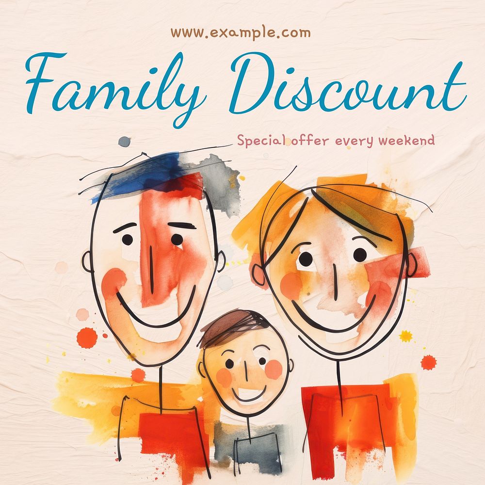 Family discount Instagram post template | Free Photo - rawpixel