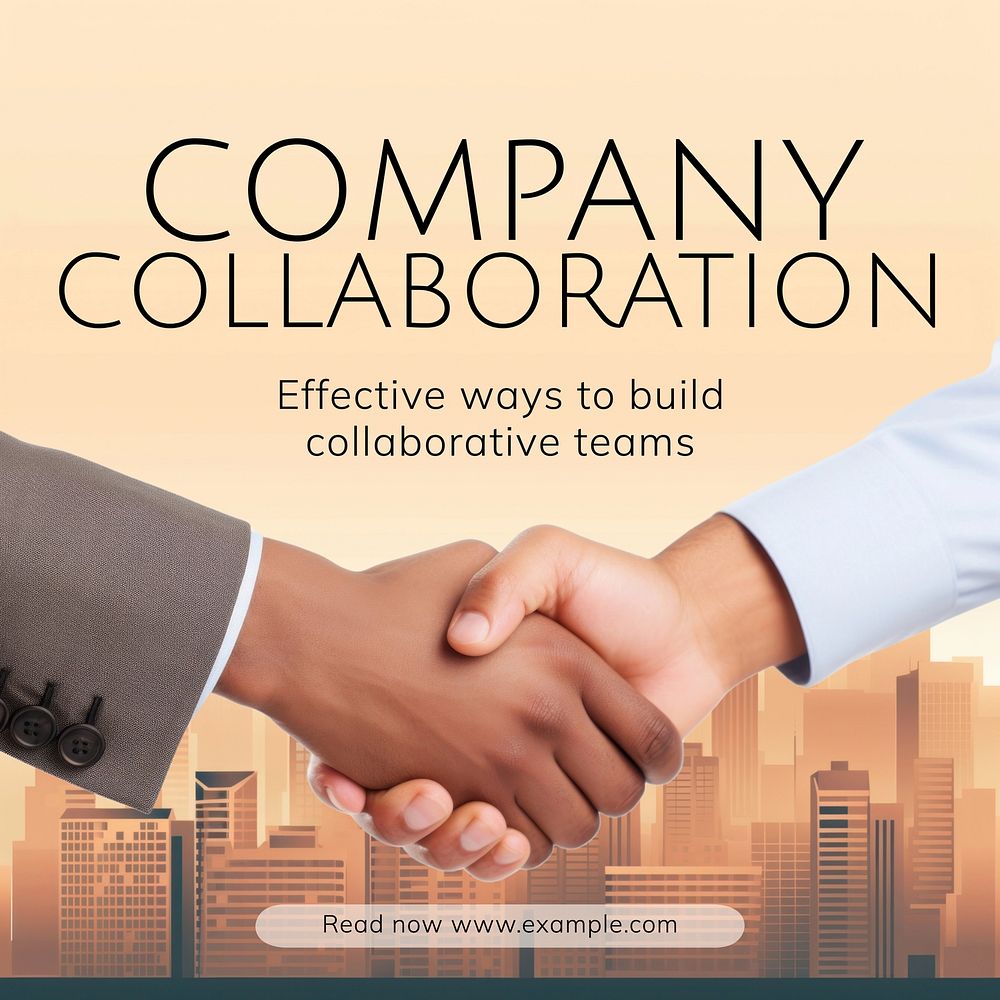 Company collaboration Facebook post template | Free Photo - rawpixel