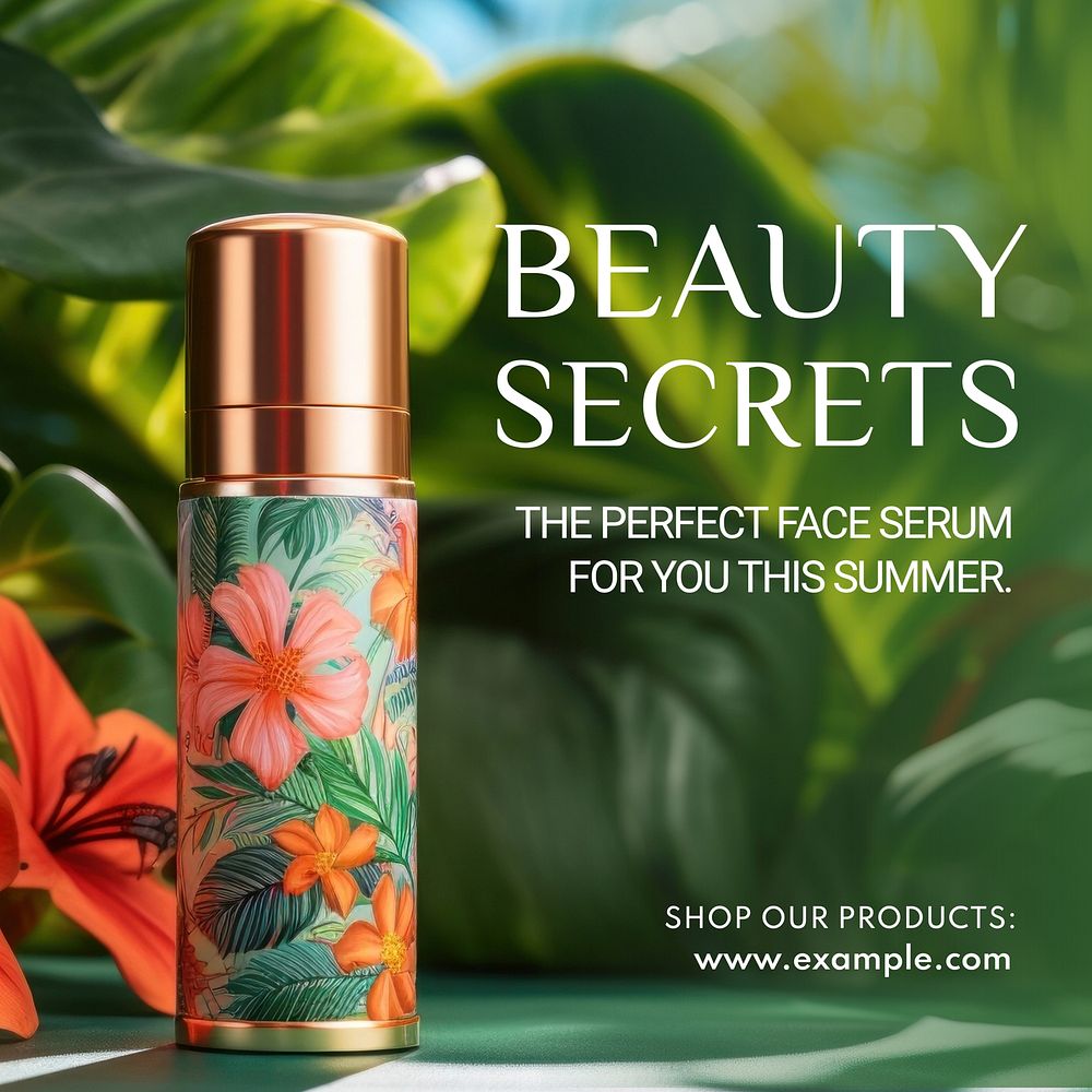 Beauty secrets Instagram post template | Free Photo - rawpixel