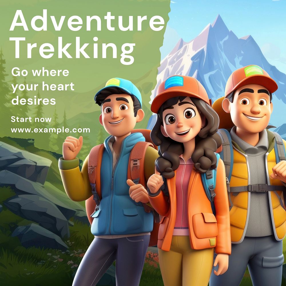 Adventure trekking Instagram post template | Free Photo - rawpixel